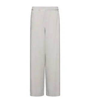 Marella Satin-trim Wide-leg Trousers