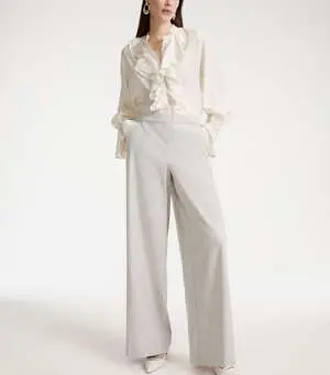 Marella Satin-trim Wide-leg Trousers