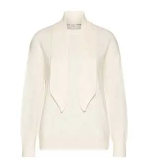 Marella Wool-cashmere Scarf-detail Sweater - Beige