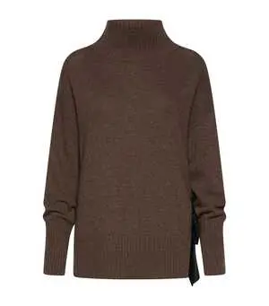Marella Lace-detail Sweater - Brown