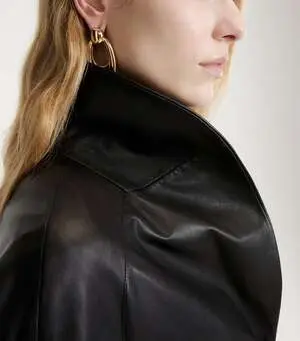 Marella Longline Belted Leather Jacket