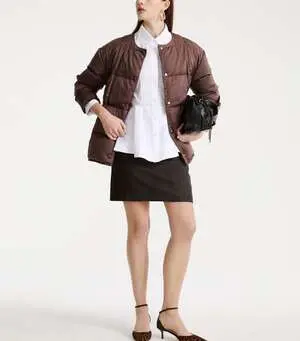 Marella Down Detachable-scarf Quilted Jacket