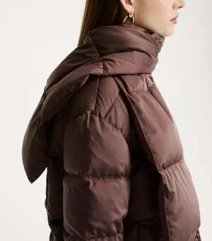 Marella Down Detachable-scarf Quilted Jacket