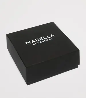 Marella Leather Croc-embossed Belt - Ivory