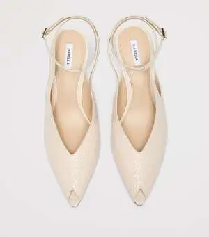 Marella Leather Croc-embossed Slingback Heels 80