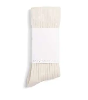 Olivia Von Halle Silk-cashmere-blend Spencer Socks Ivory
