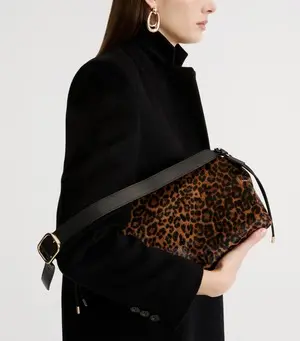 Marella Leather Leopard Print Shoulder Bag