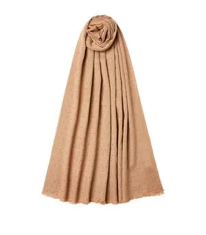 Marella Modal-wool Embellished Scarf - Brown