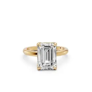 AYA FINE JEWELRY Elara 2 Carat Emerald Cut Igi Certified Diamond Solitaire Engagement Ring In Gold - Yellow