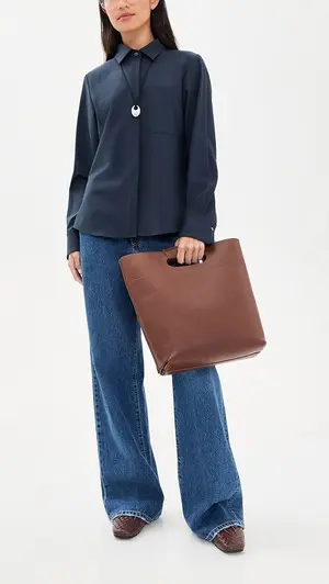 TWP Leather Bucket Bag - Cognac
