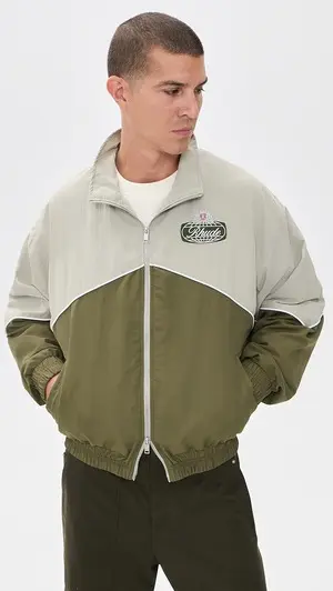 Rhude Desert Racing Track Jacket - Olive/grey
