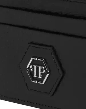 Philipp Plein Saffiano Leather Card Holder Hexagon