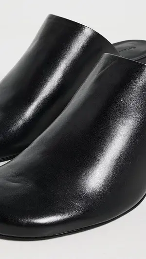 REFORMATION Phadra Heeled Mules - Black Leather