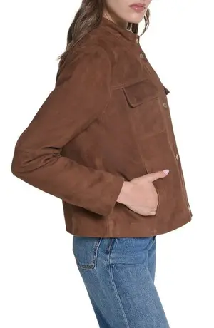 Cole Haan Convertible Collar Leather Jacket