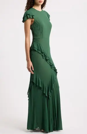 REFORMATION Camila Handkerchief Hem Midi Dress