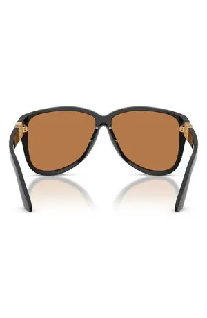 Miu Miu 61mm Pilot Sunglasses - Black/brown