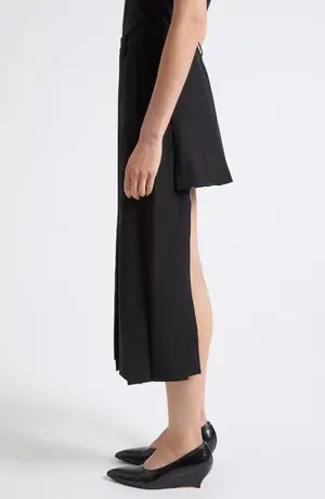 MAISON MARGIELA Pleated Virgin Wool Blend Midi Skirt