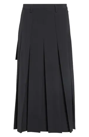 MAISON MARGIELA Pleated Virgin Wool Blend Midi Skirt