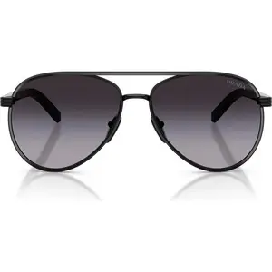 Prada 59mm Pilot Sunglasses - Black/grey Gradient