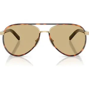 Prada 59mm Pilot Sunglasses - Tortoise Print/gold/yellow