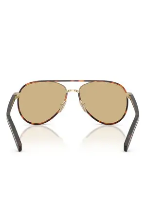 Prada 59mm Pilot Sunglasses - Tortoise Print/gold/yellow