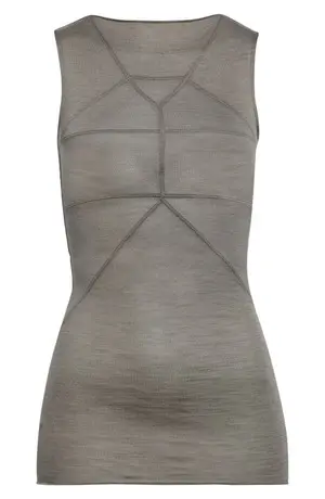 Rick Owens Temple Wool & Silk Tank - Dust