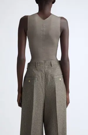Rick Owens Temple Wool & Silk Tank - Dust