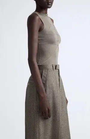 Rick Owens Temple Wool & Silk Tank - Dust