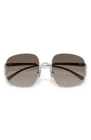Miu Miu Mu A57s 57mm Gradient Square Sunglasses - Silver/grey Gradient