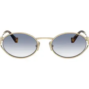 Miu Miu 54mm Gradient Oval Sunglasses - Gold/clear Gradient/blue