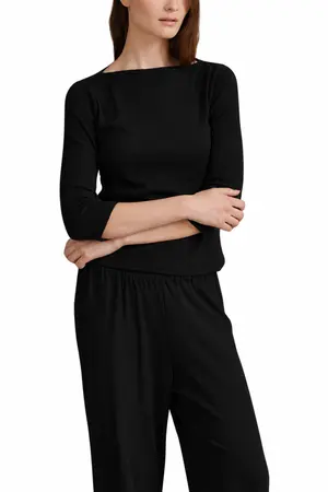 VIR VITA Florence Boatneck Top - Black