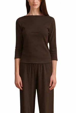 VIR VITA Florence Boatneck Top - Espresso