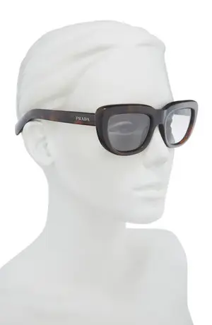 Prada 53mm Rectangular Sunglasses - Tortoise/grey