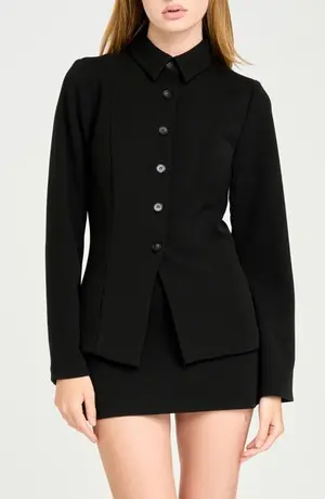 WAYF Monica Button Front Jacket - Black