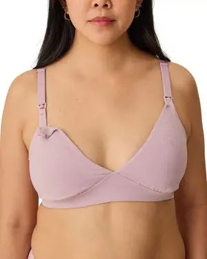 KINDRED BRAVELY Softstretch Cotton Maternity And Nursing Bralette - Lilac Mist
