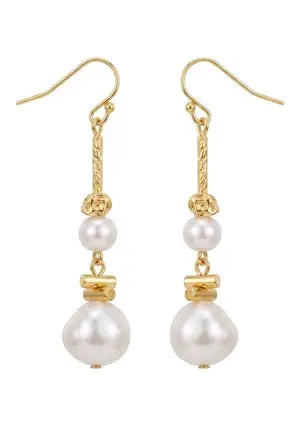 AREA STARS Deepti Pearl Chain Earrings - Gold