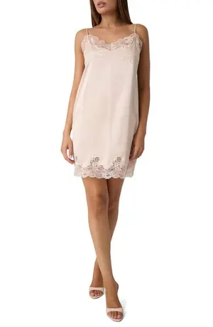 Guess Silk Blend Lace Trim Minidress - Fnpp-light