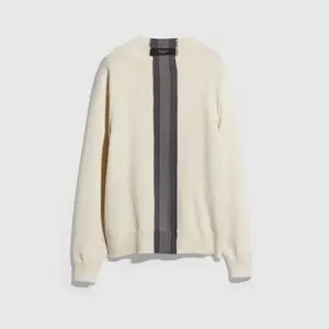 Gucci Knit Wool Sweater With Muted Web - White