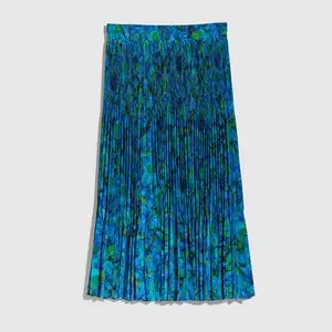 Gucci Printed Silk Crêpe De Chine Midi Skirt - Blue
