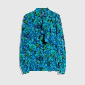 Gucci Printed Silk Crêpe De Chine Shirt - Blue