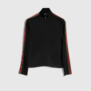 Gucci Viscose Jersey Zip Jacket With Web