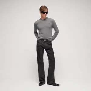 Gucci Knit Cashmere Sweater With Embroidery - Grey
