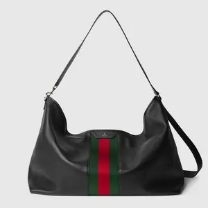 Gucci Web Trademark Large Duffle Bag Leather - Black