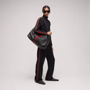 Gucci Web Trademark Large Duffle Bag Leather