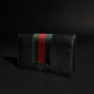 Gucci Web Trademark Card Case Leather