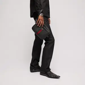 Gucci Web Trademark Small Crossbody Bag Leather