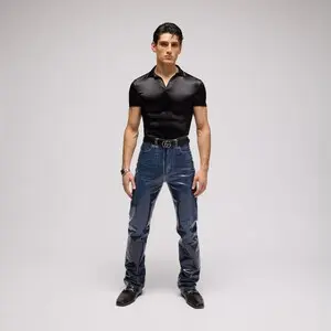 Gucci Stretch Satin Jersey Polo Shirt