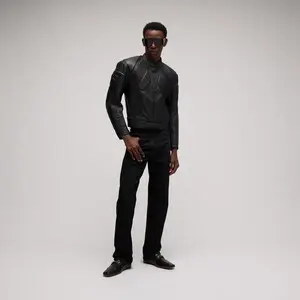 Gucci Soft Grainy Bull Leather Biker Jacket - Black