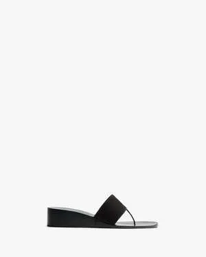 JUDE Lucille Wedge Sandal Nubuck Leather - Black
