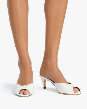JUDE Cave Mule Python Leather - White